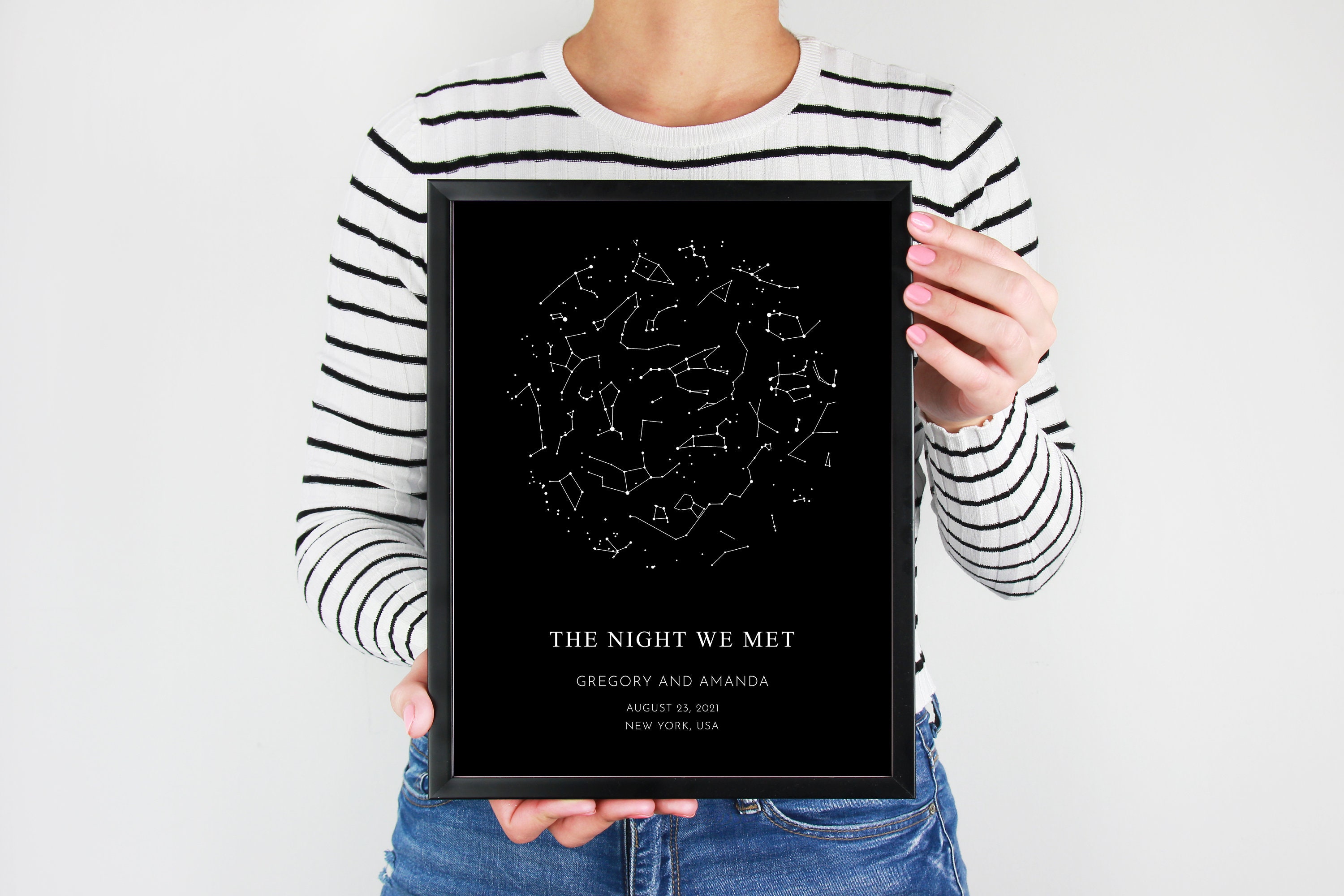 The Day You Were Born Star Map Personalized Star Map by Date | Etsy