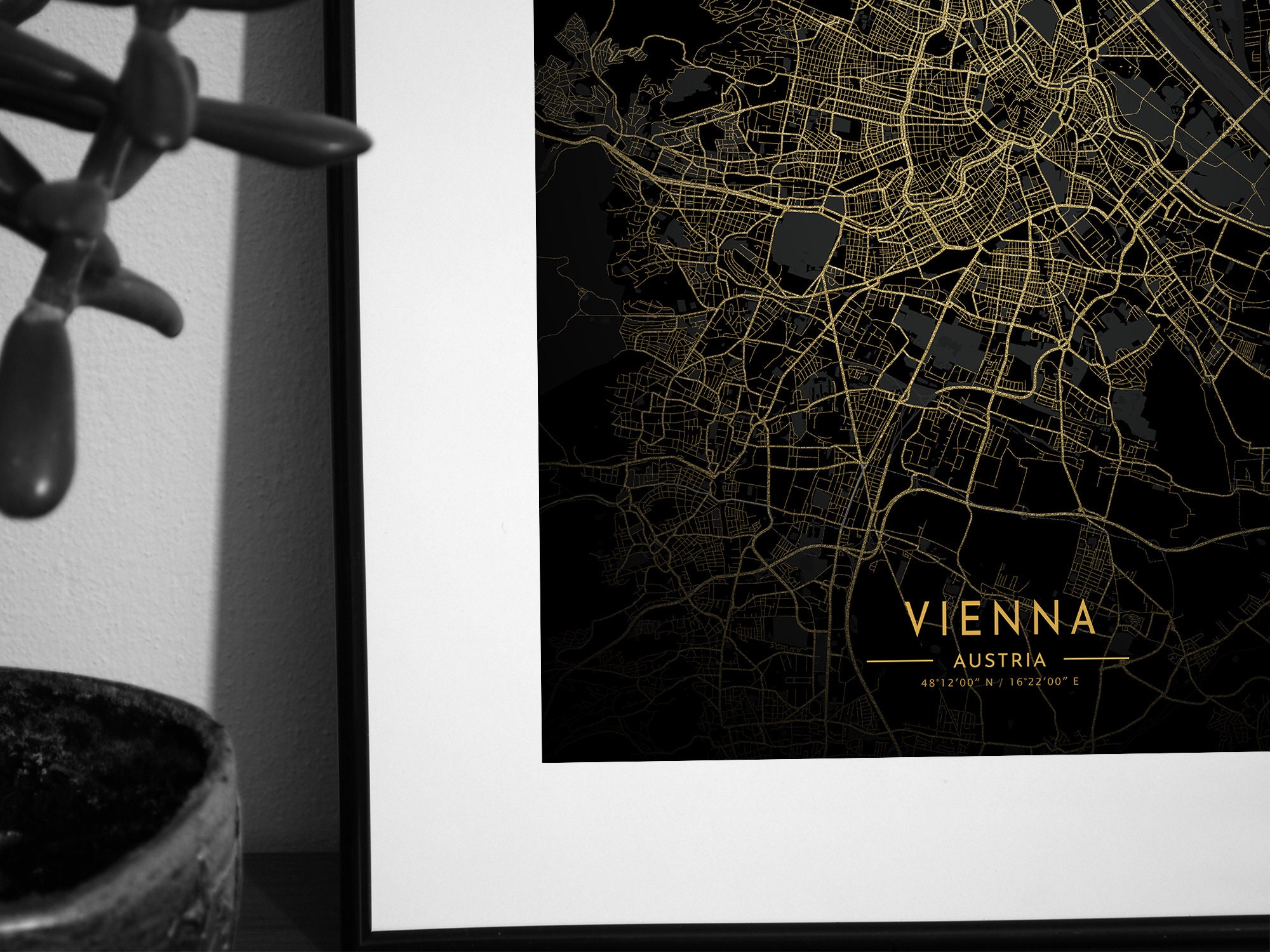 Vienna Gold Map Poster Vienna City Poster Vienna Map | Etsy