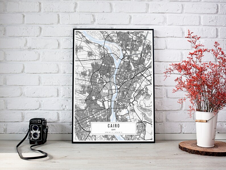 Cairo Map Poster Cairo City Map Poster Cairo City Sign - Etsy