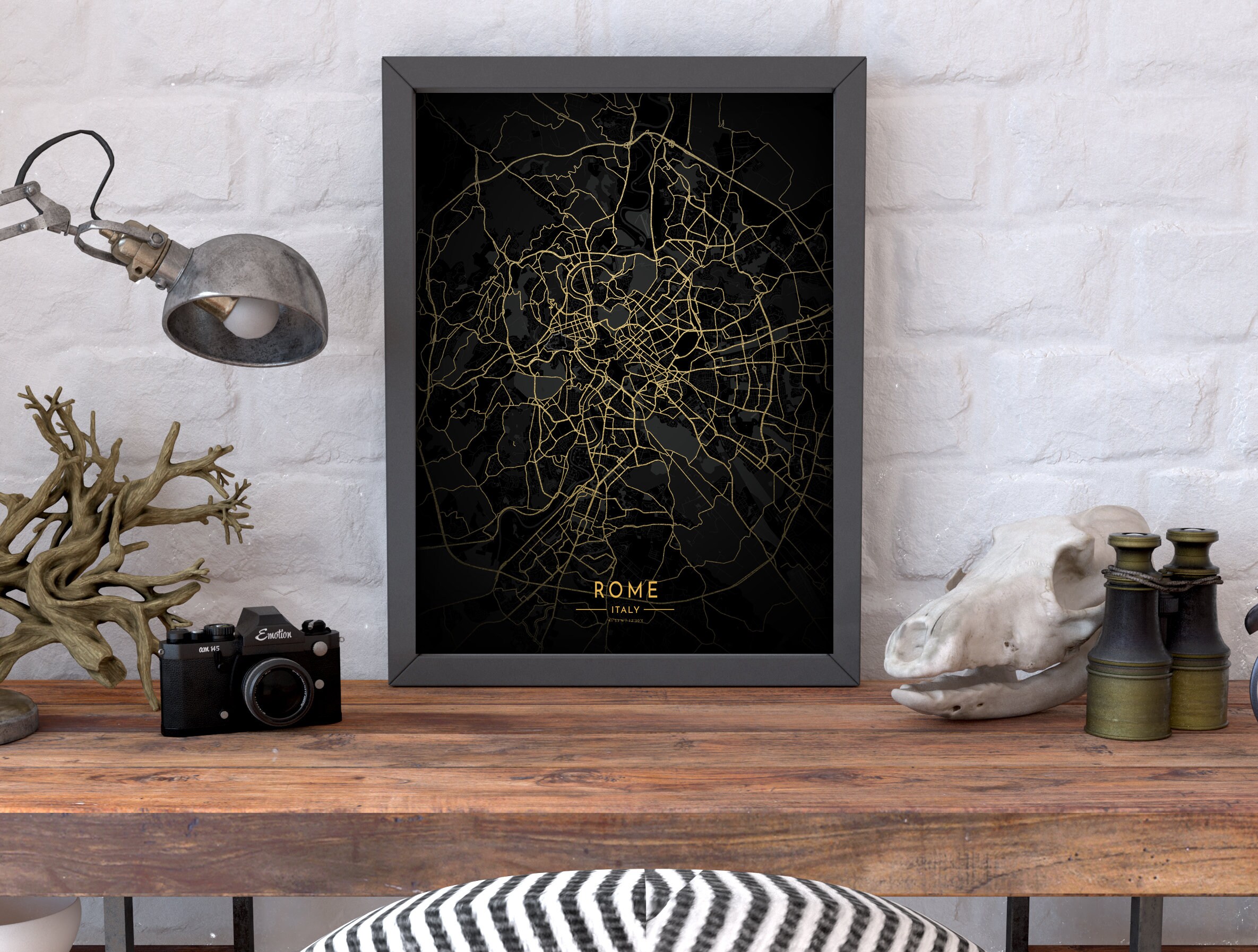 Rome Gold Map Poster Rome City Poster Rome Map Printable - Etsy