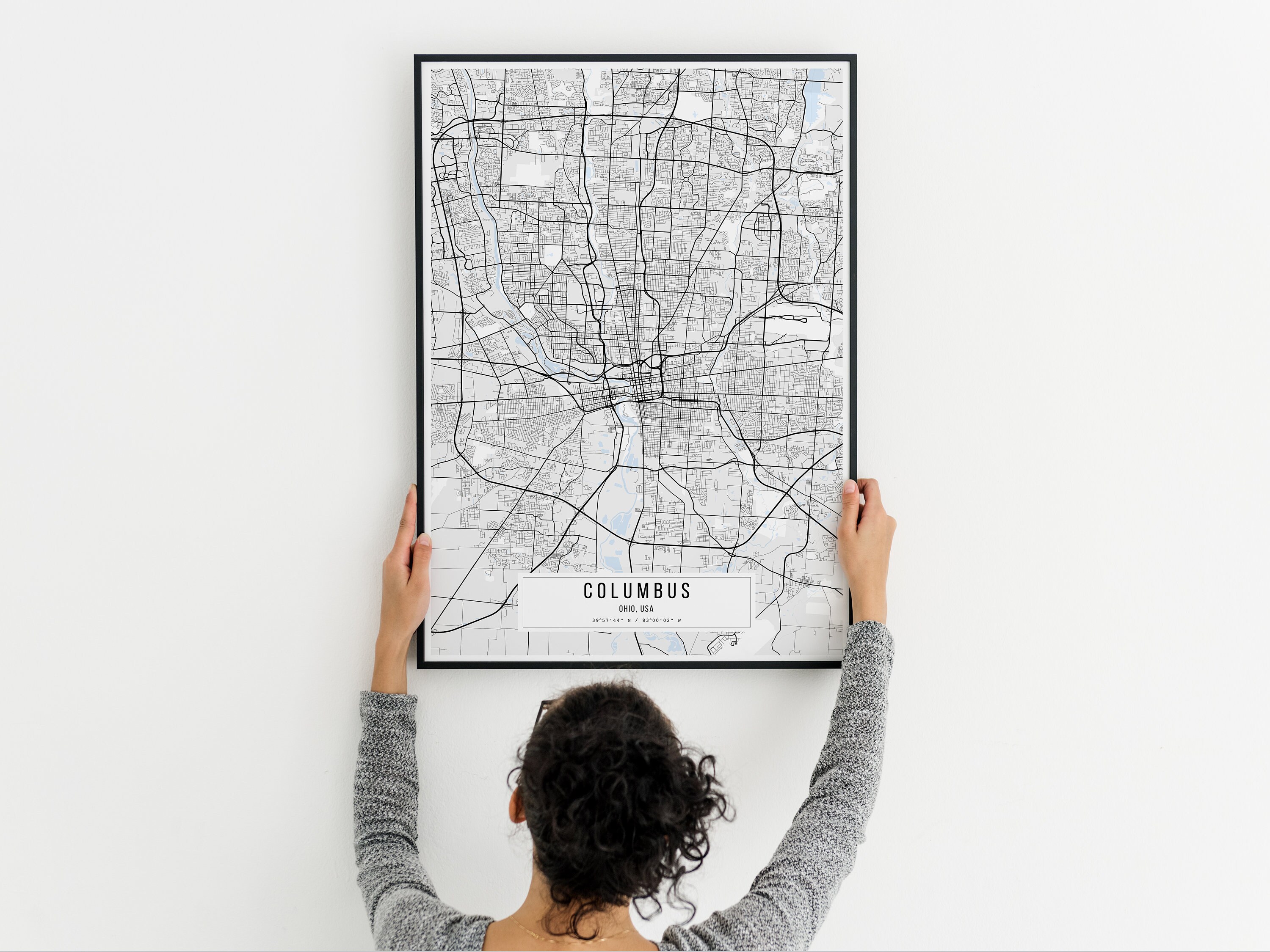 Columbus Map Poster Columbus Map Columbus Classic Map - Etsy