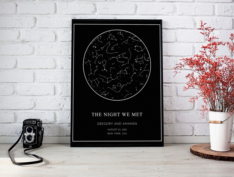 Map of the Night Sky Custom Star Chart Personalized Star - Etsy
