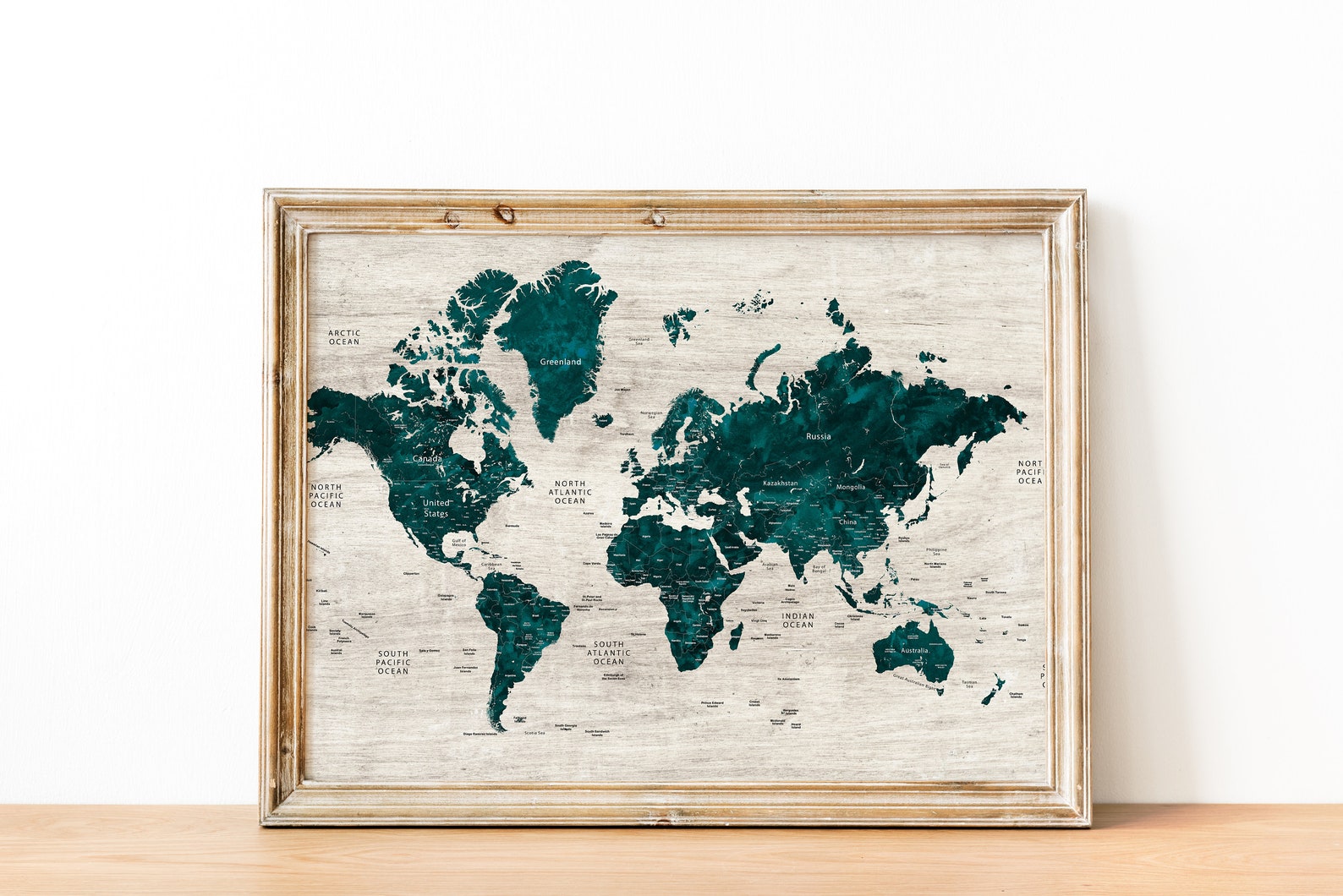 World Map Canvas World Map Poster Family Travel Map - Etsy