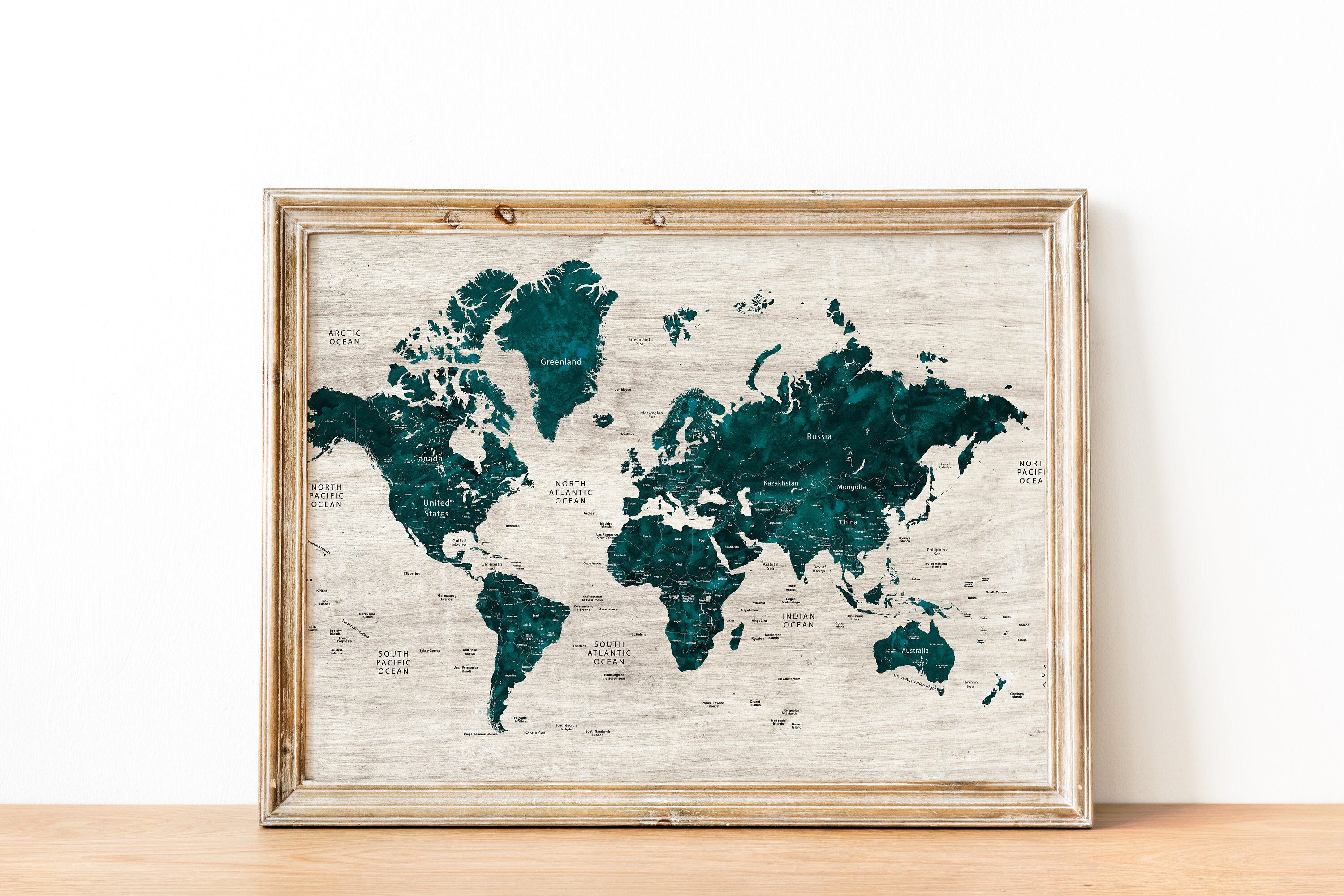 World Map Canvas World Map Poster Family Travel Map - Etsy