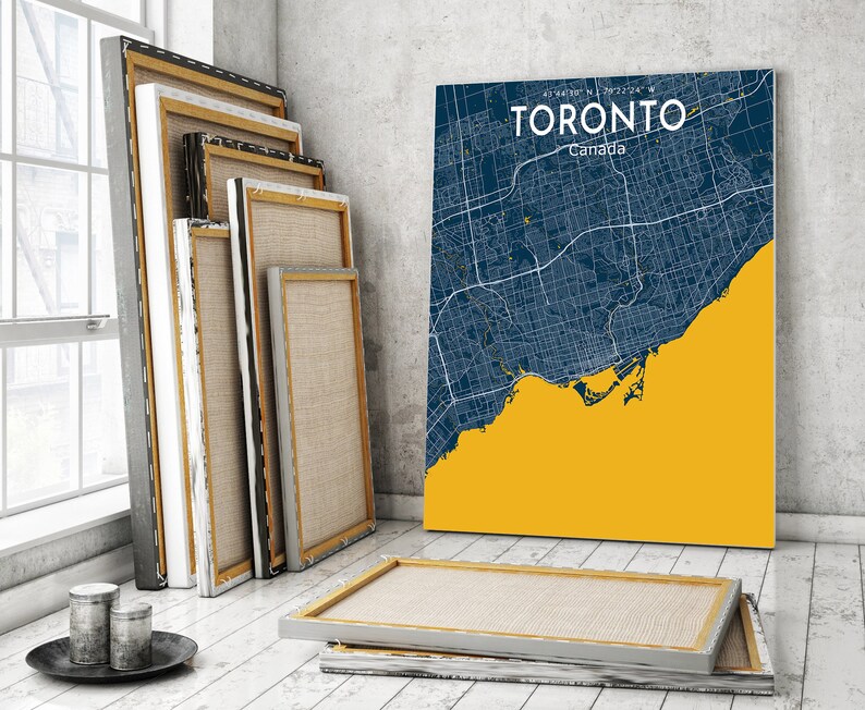 Toronto Blue Map Poster Toronto City Blue Map Poster Toronto - Etsy