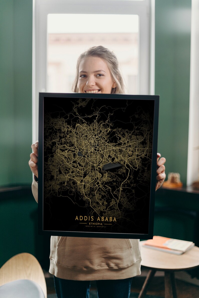 Addis Ababa Custom Map Poster Addis Ababa City Poster Addis - Etsy