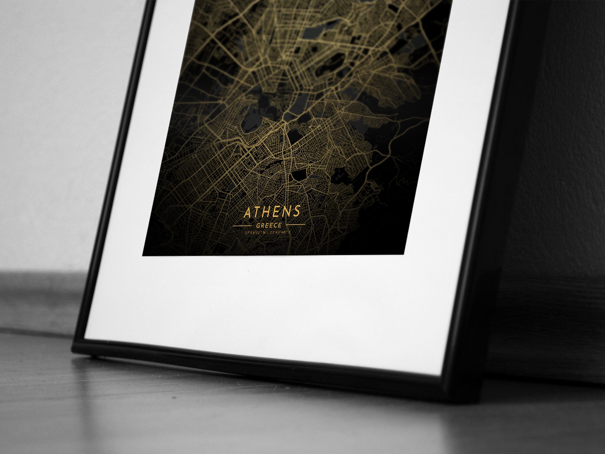 Athens Gold Map Poster Athens City Poster Athens Map - Etsy