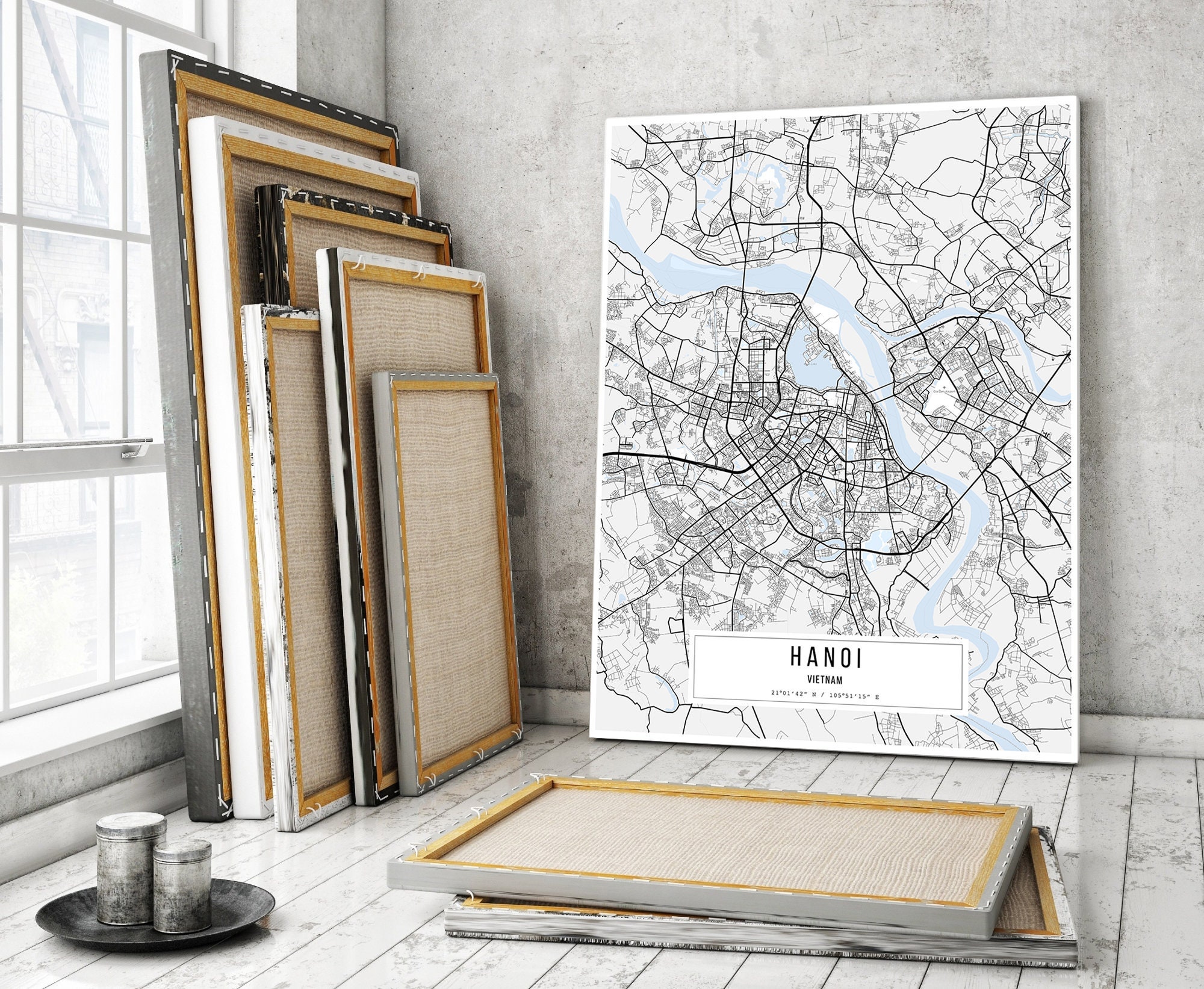 Hanoi Map Poster Hanoi City Map Poster Hanoi City Sign | Etsy