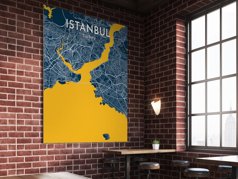 Istanbul Blue Map Poster Istanbul City Blue Map Poster - Etsy