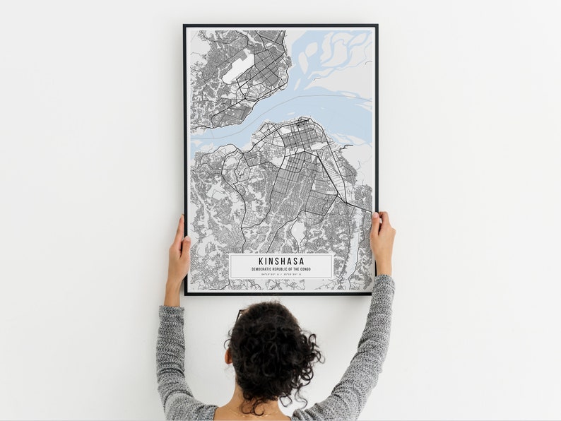 Kinshasa Map Poster Kinshasa City Map Poster Kinshasa City - Etsy