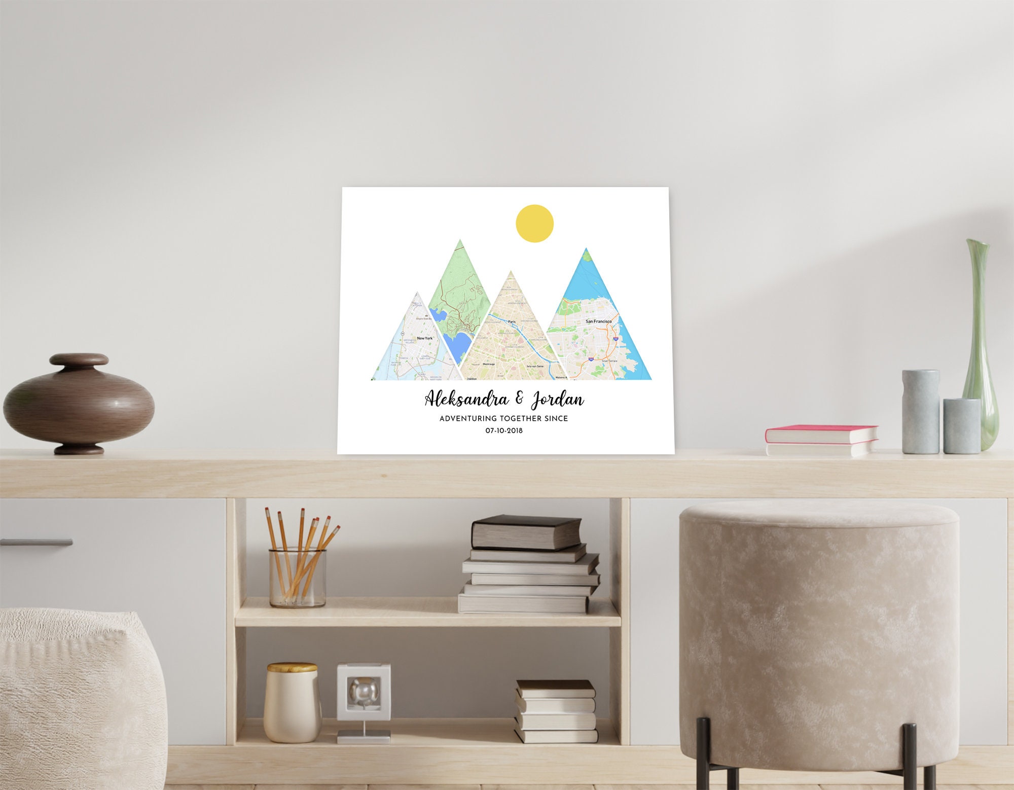 Adventure Map Mountain Personalized Individual Travel Map - Etsy