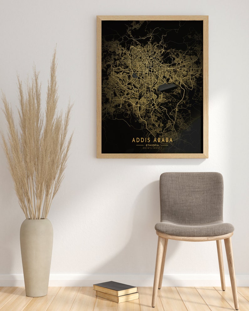 Addis Ababa Custom Map Poster Addis Ababa City Poster Addis - Etsy