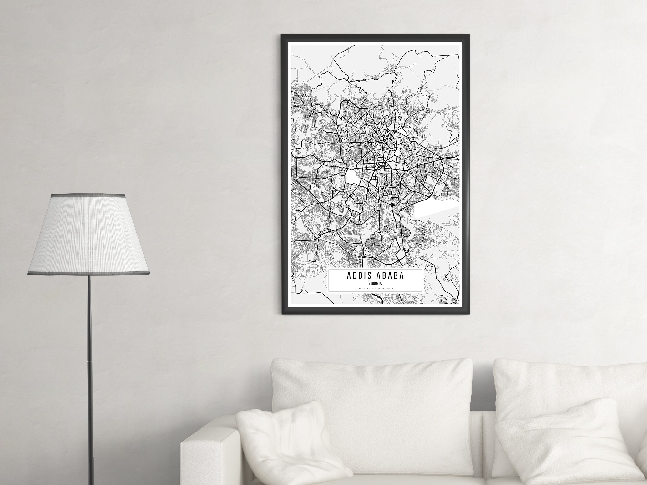 Addis Ababa City Map Art Print: Ethiopia Poster - Etsy