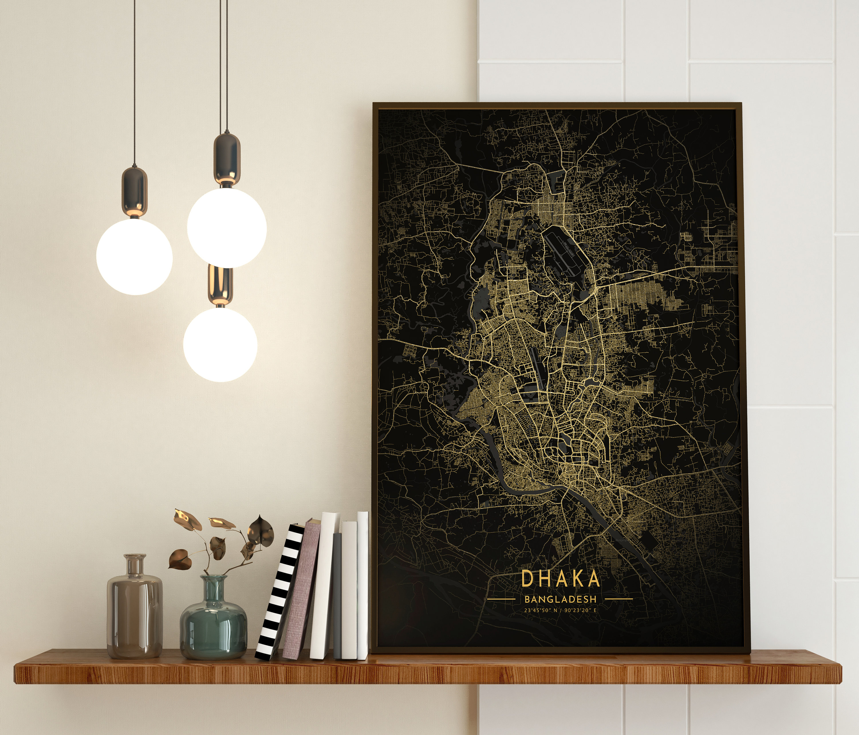 Dhaka Gold Map Poster Dhaka City Poster Dhaka Map Printable | Etsy