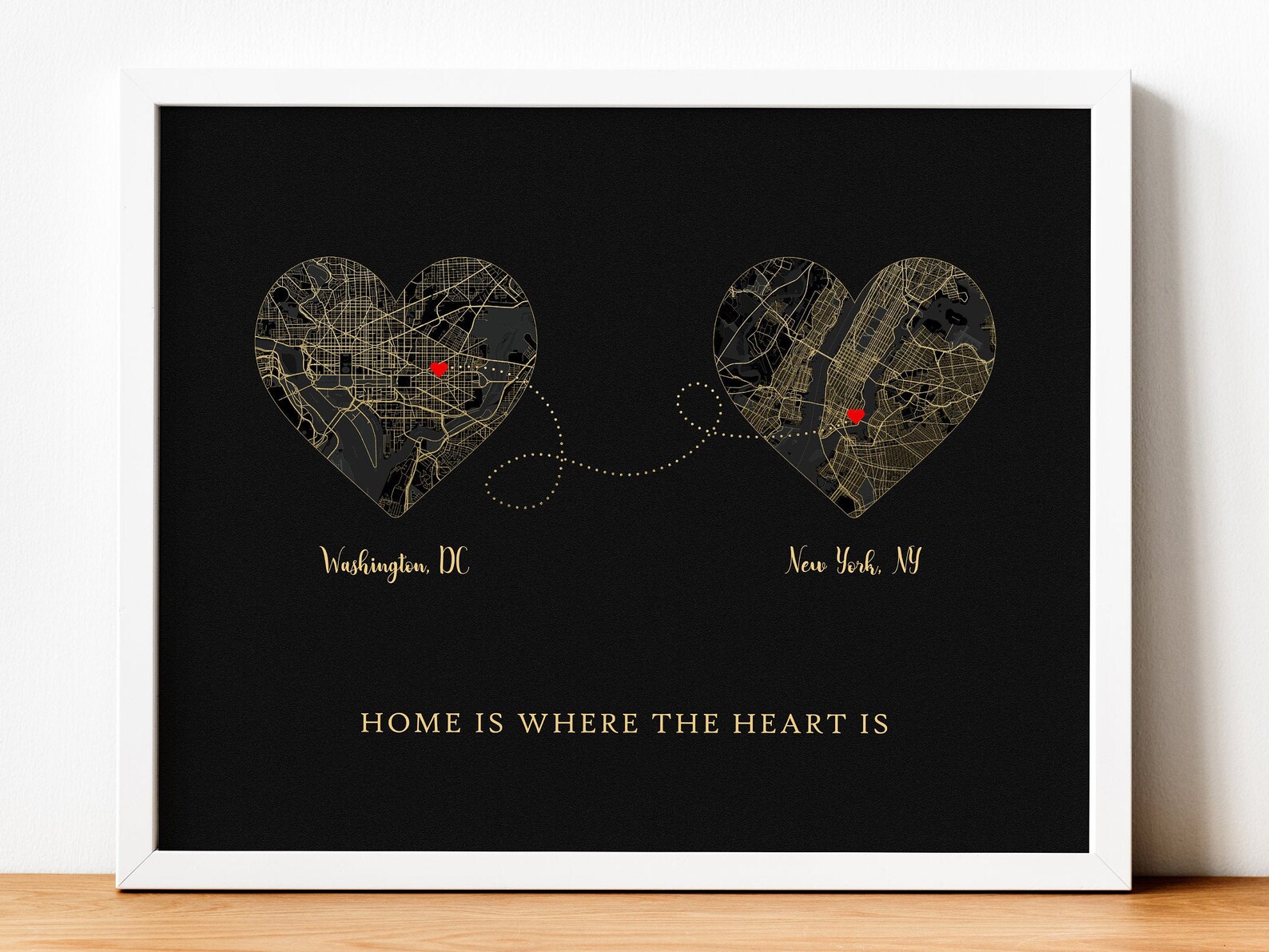 Long Distance Gift Heart Map Love Card Going Away Gift | Etsy