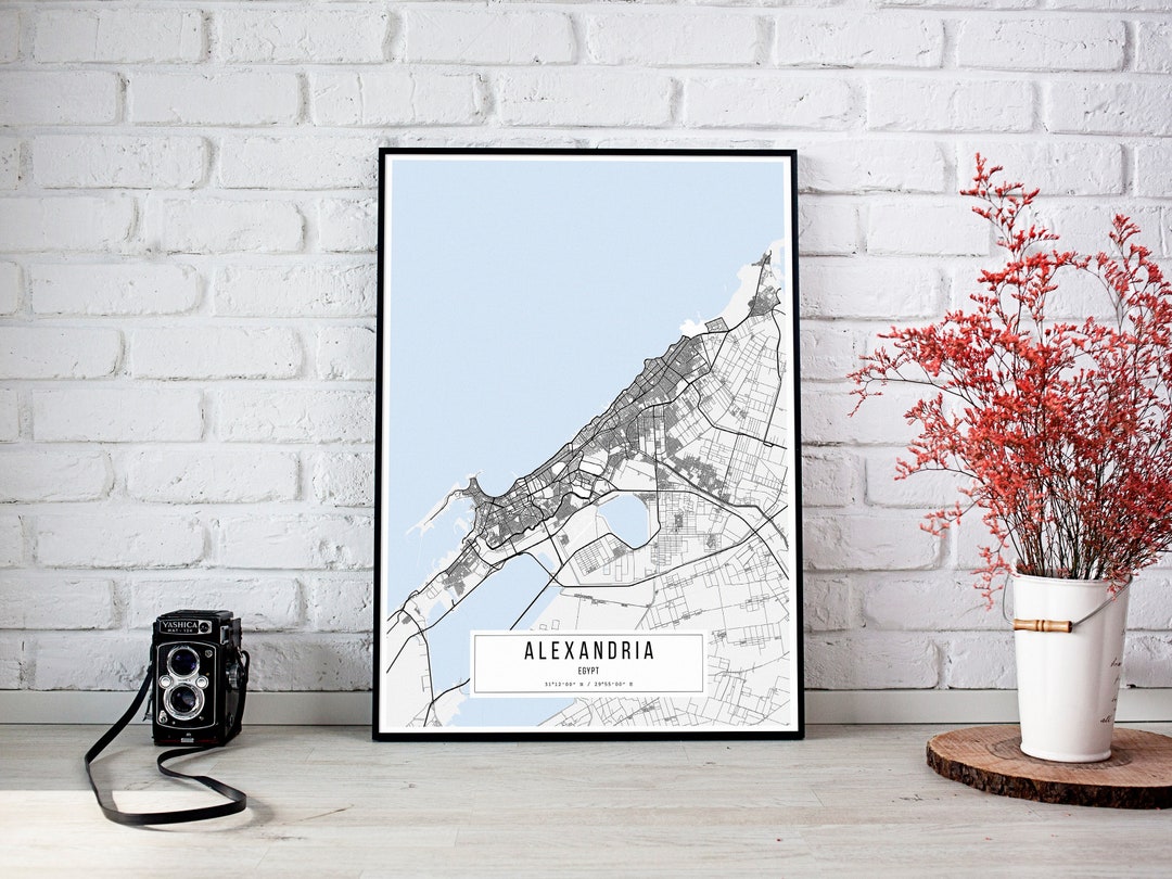 Alexandria Egypt Map Poster: City Art Print - Etsy