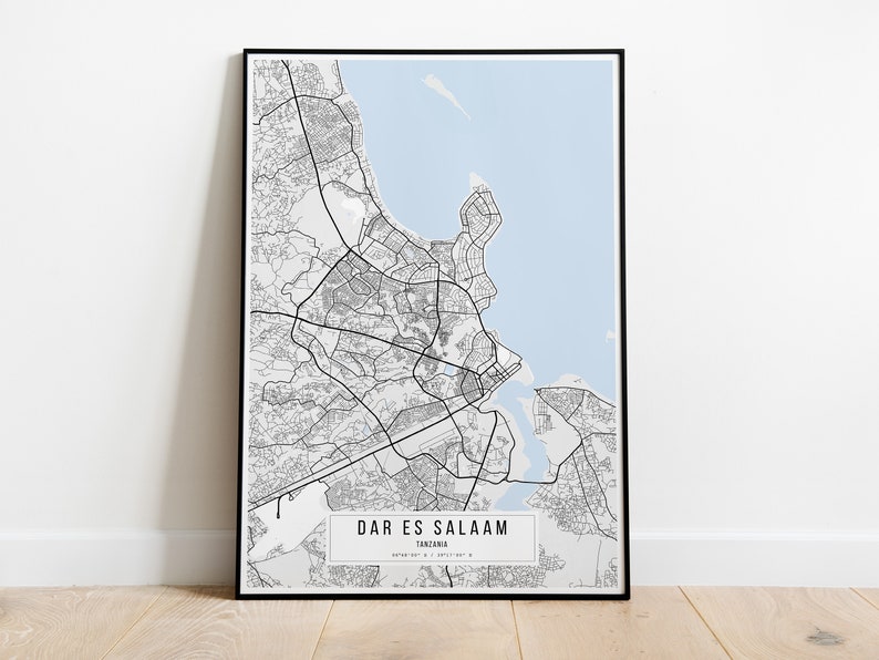 Dar Es Salaam Map Poster Dar Es Salaam City Map Poster Dar - Etsy