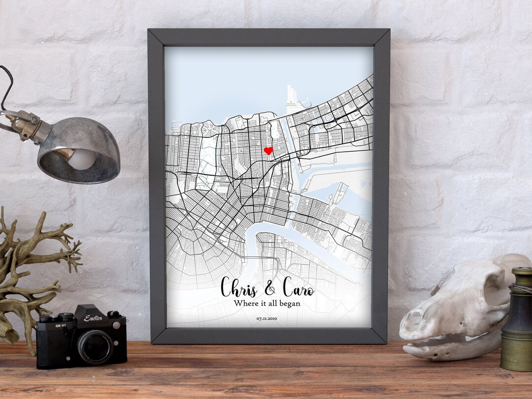 Personalized Love Map Print, Anniversary Gift, Where We Met - Etsy