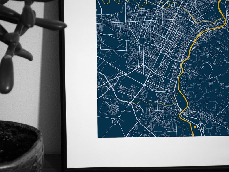 Turin Blue Map Poster Turin City Blue Map Poster Turin City | Etsy