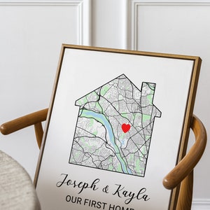 Personalized Home Map Print, First Home Gift, Housewarming Gift - Etsy