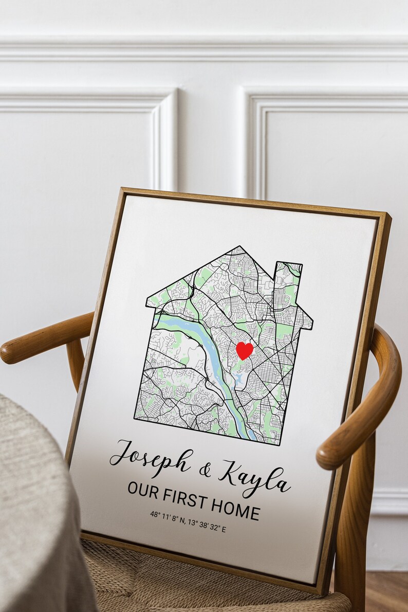Personalized Home Map Print, First Home Gift, Housewarming Gift - Etsy