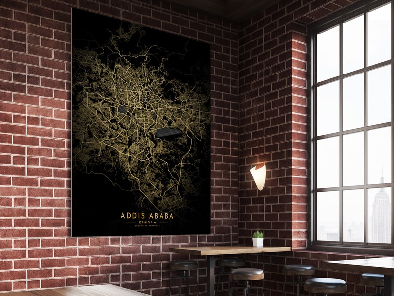 Addis Ababa Custom Map Poster, Addis Ababa City Poster, Addis Ababa Map ...