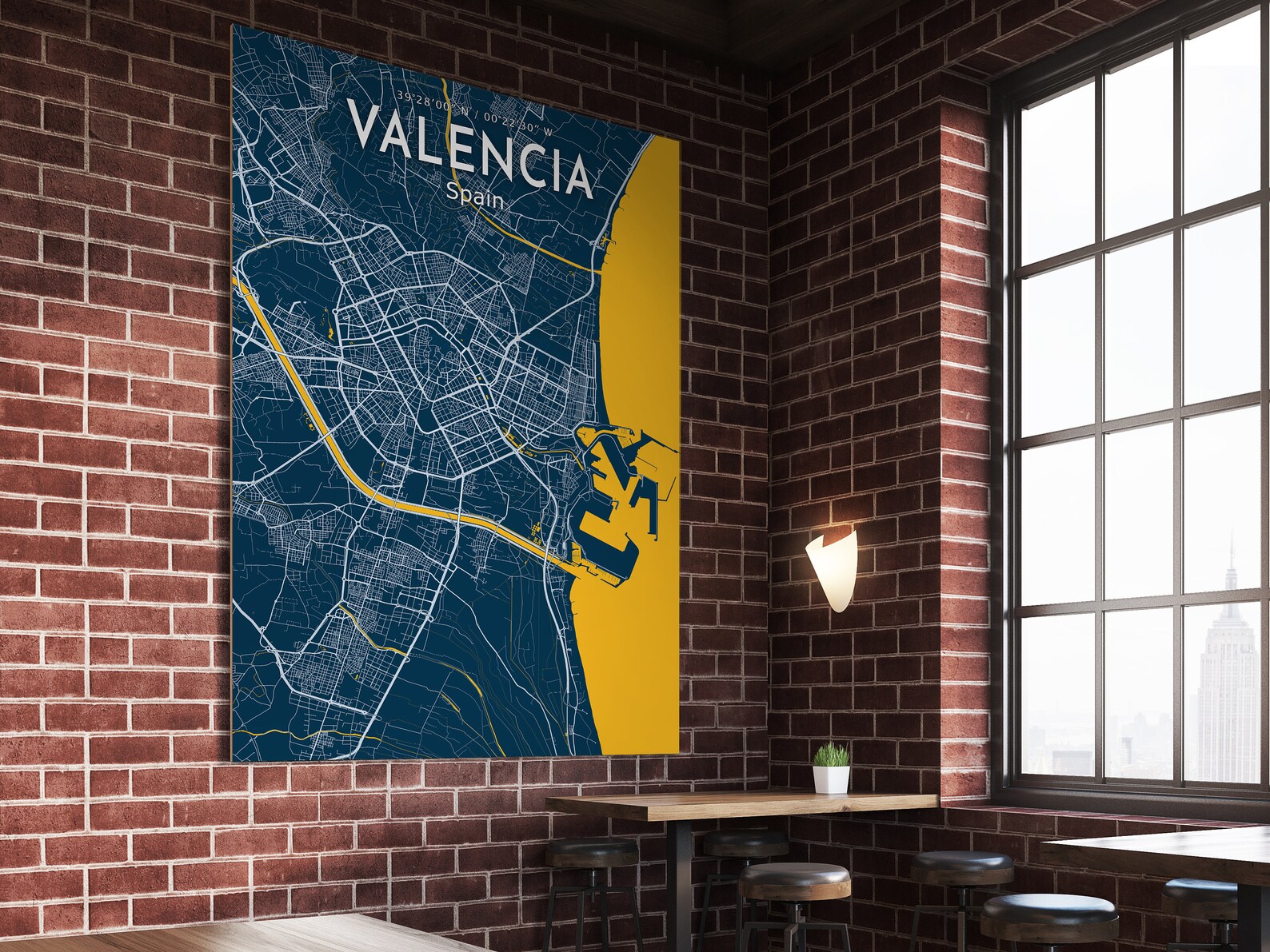 Valencia Blue Map Poster Valencia City Blue Map Poster - Etsy