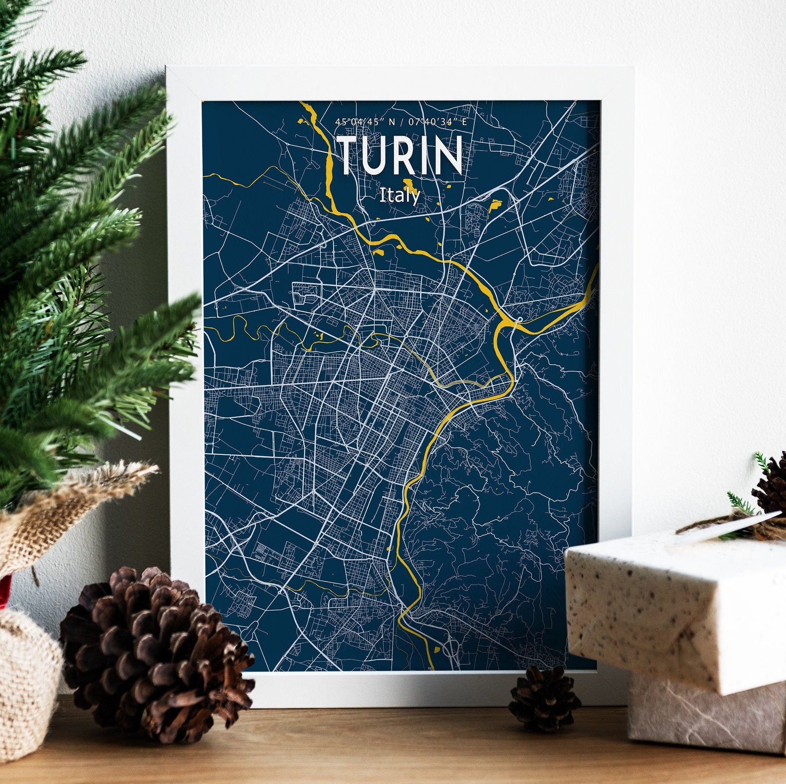 Turin Blue Map Poster Turin City Blue Map Poster Turin City | Etsy