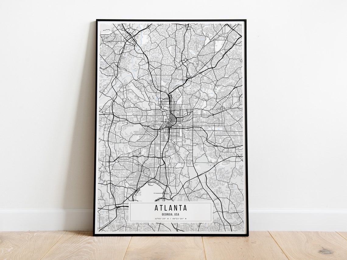 Atlanta Map Poster Atlanta Map Atlanta Classic Map Poster | Etsy