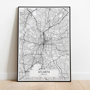 Atlanta Map Poster, Atlanta Map, Atlanta Classic Map Poster, Atlanta ...