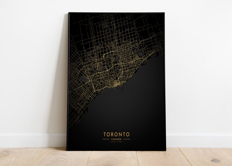 Toronto Map Poster Canada Wall Art Decor Toronto City Map | Etsy