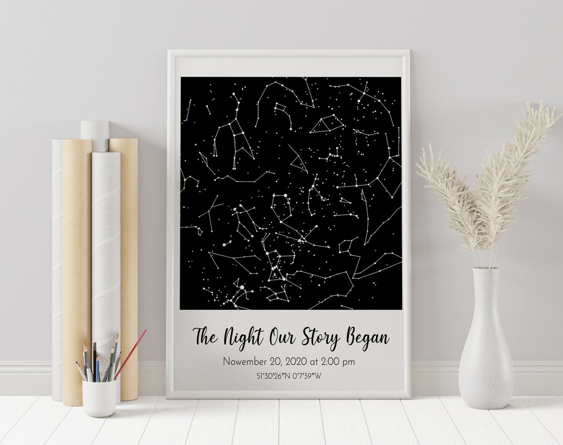 Custom Star Map Print Night Sky Wall Art Personalized Star - Etsy