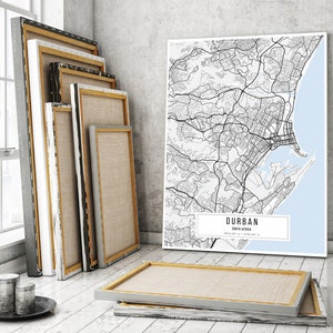 Durban Map Poster, Durban City Map Poster, Durban City Sign, South ...