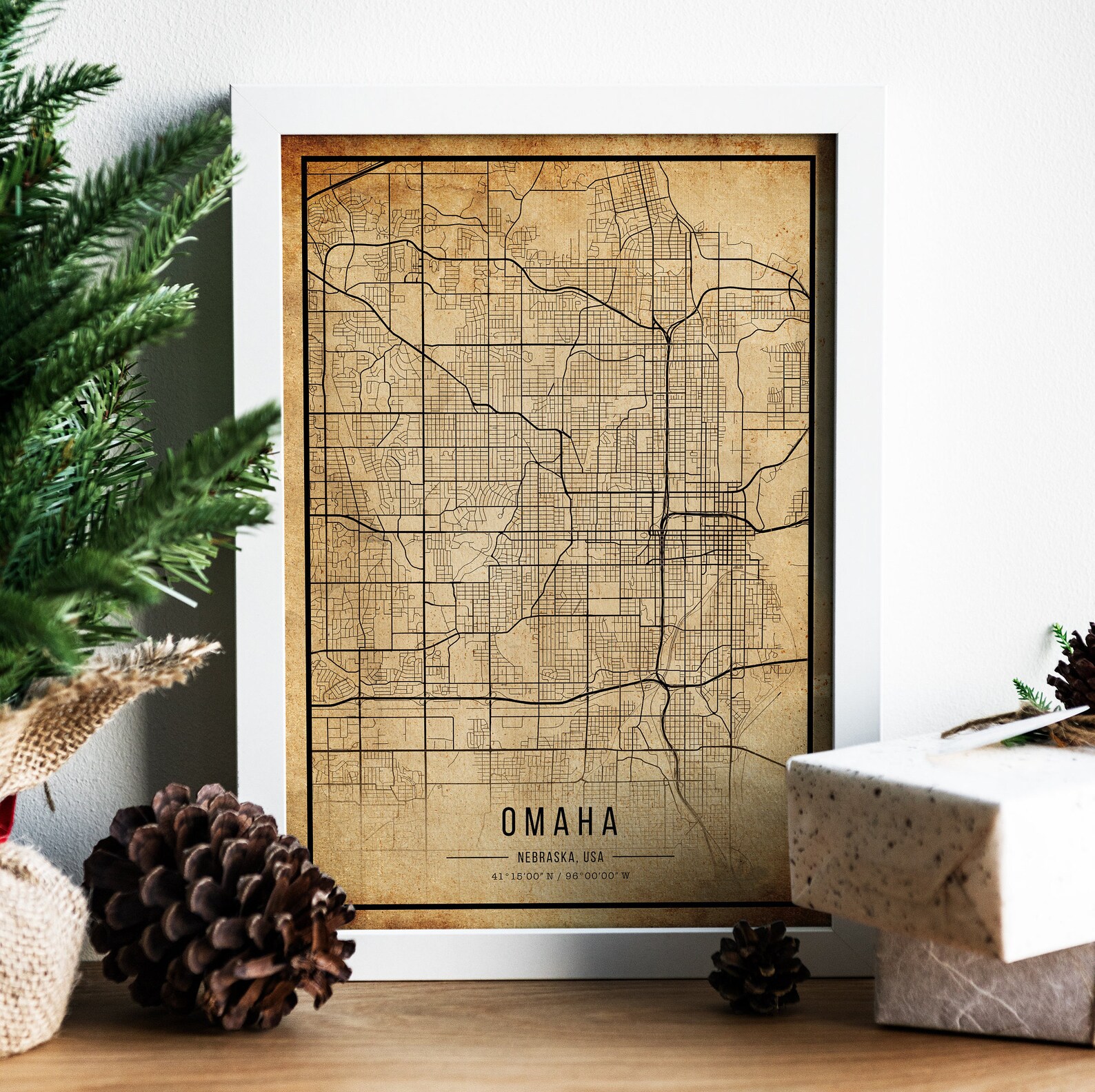 Omaha Vintage Map Poster Omaha Old Map Grunge Omaha Map - Etsy
