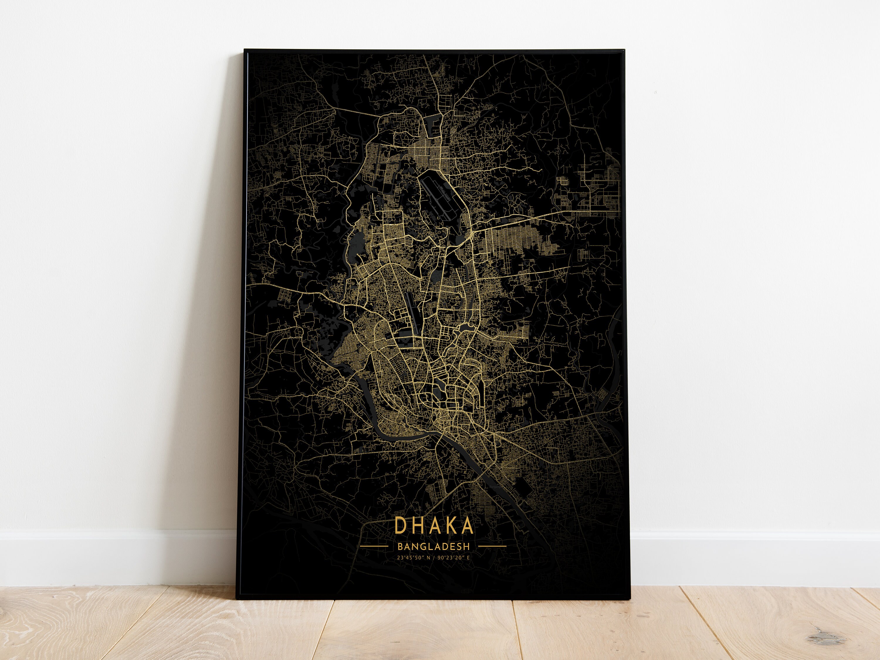 Dhaka Gold Map Poster Dhaka City Poster Dhaka Map Printable | Etsy