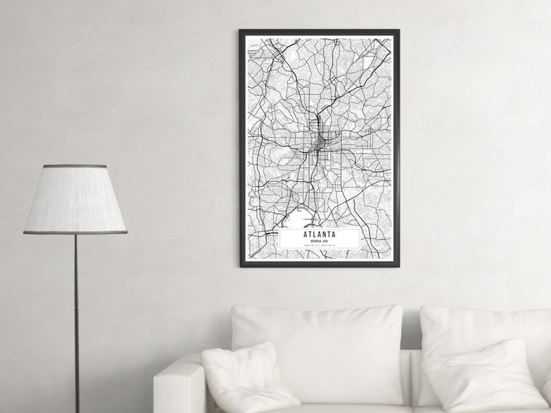 Atlanta Map Poster Atlanta Map Atlanta Classic Map Poster - Etsy