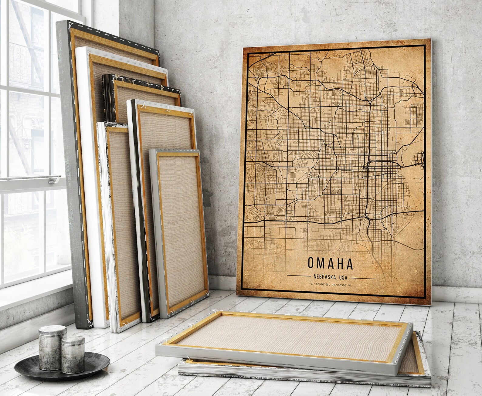 Omaha Vintage Map Poster Omaha Old Map Grunge Omaha Map - Etsy