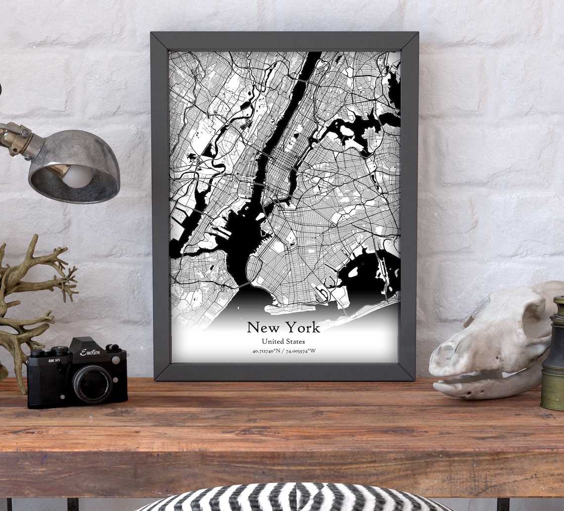 Custom Map Poster Custom City Map Printable Wall Art Choose - Etsy