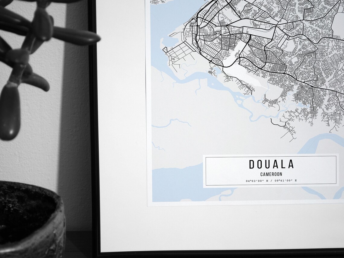 Douala Map Poster Douala City Map Poster Douala City Sign | Etsy