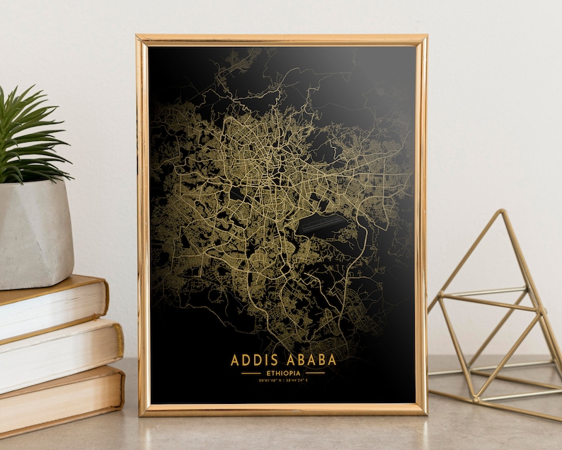Addis Ababa Custom Map Poster Addis Ababa City Poster Addis - Etsy