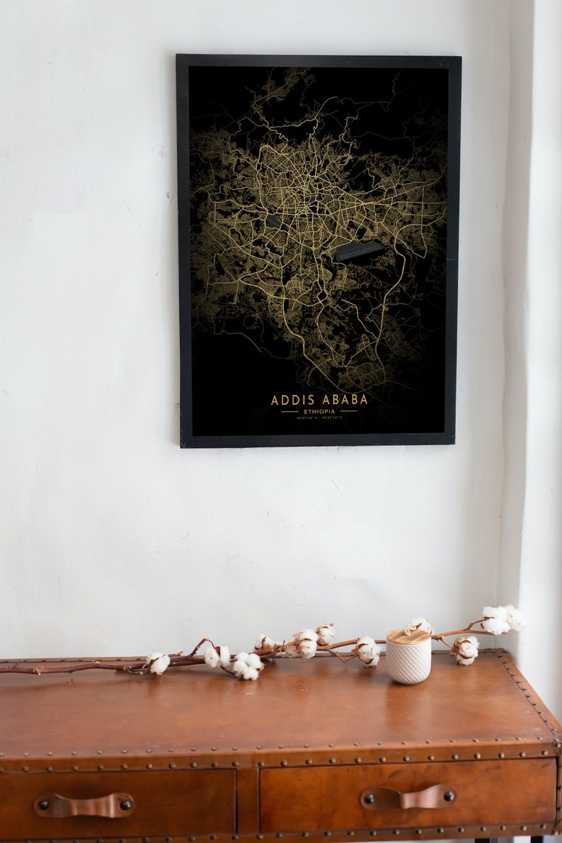 Addis Ababa Custom Map Poster Addis Ababa City Poster Addis - Etsy