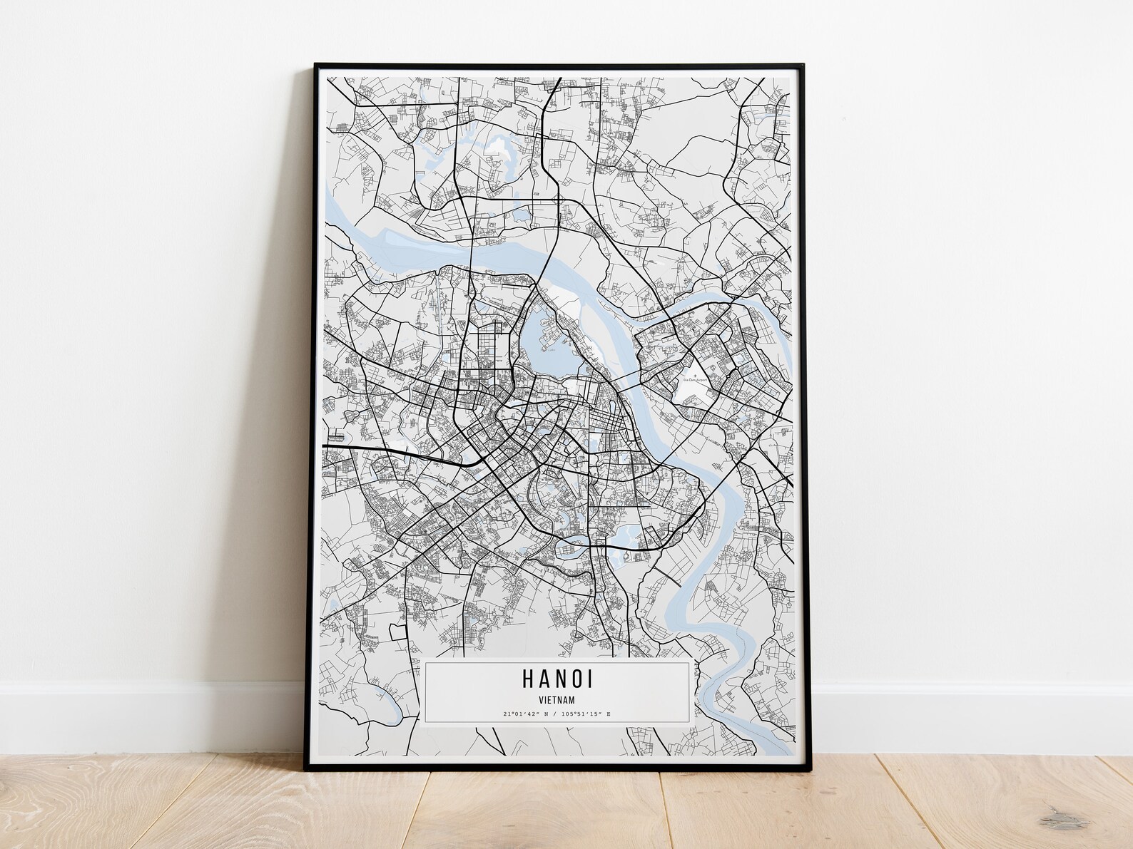 Hanoi City Map Poster: Vietnam Hometown Art Print - Etsy