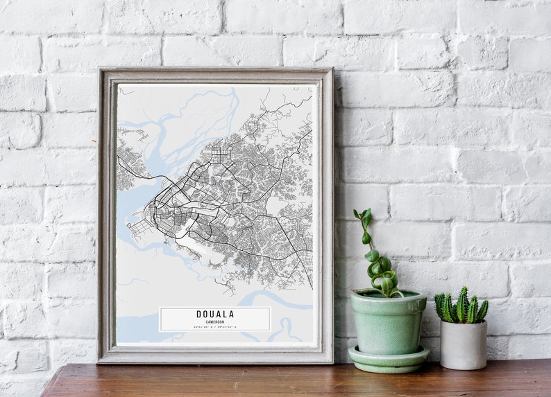 Douala Map Poster Douala City Map Poster Douala City Sign - Etsy