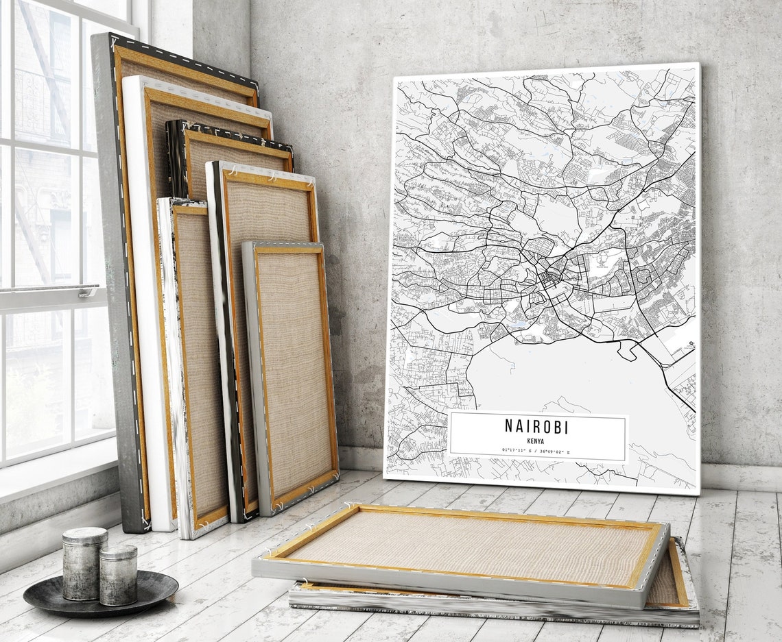 Nairobi Map Poster Nairobi City Map Poster Nairobi City | Etsy