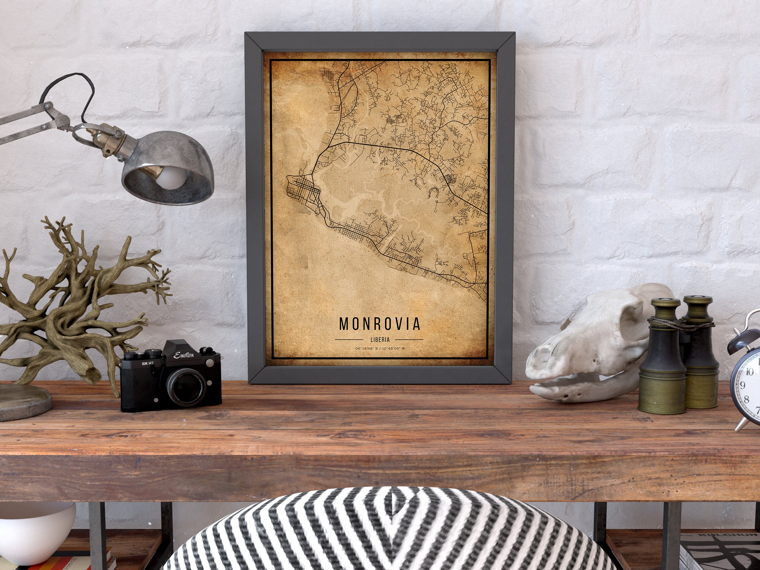 Monrovia Vintage Map Poster Monrovia Old Map Grunge Monrovia - Etsy