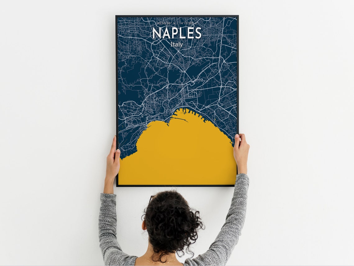 Naples Blue Map Poster Naples City Blue Map Poster Naples - Etsy