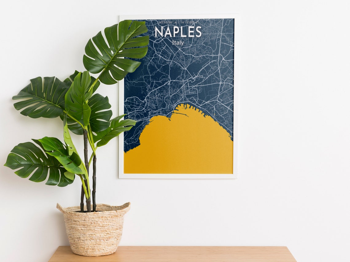Naples Blue Map Poster Naples City Blue Map Poster Naples - Etsy