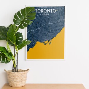 Toronto Blue Map Poster, Toronto City Blue Map Poster, Toronto City ...