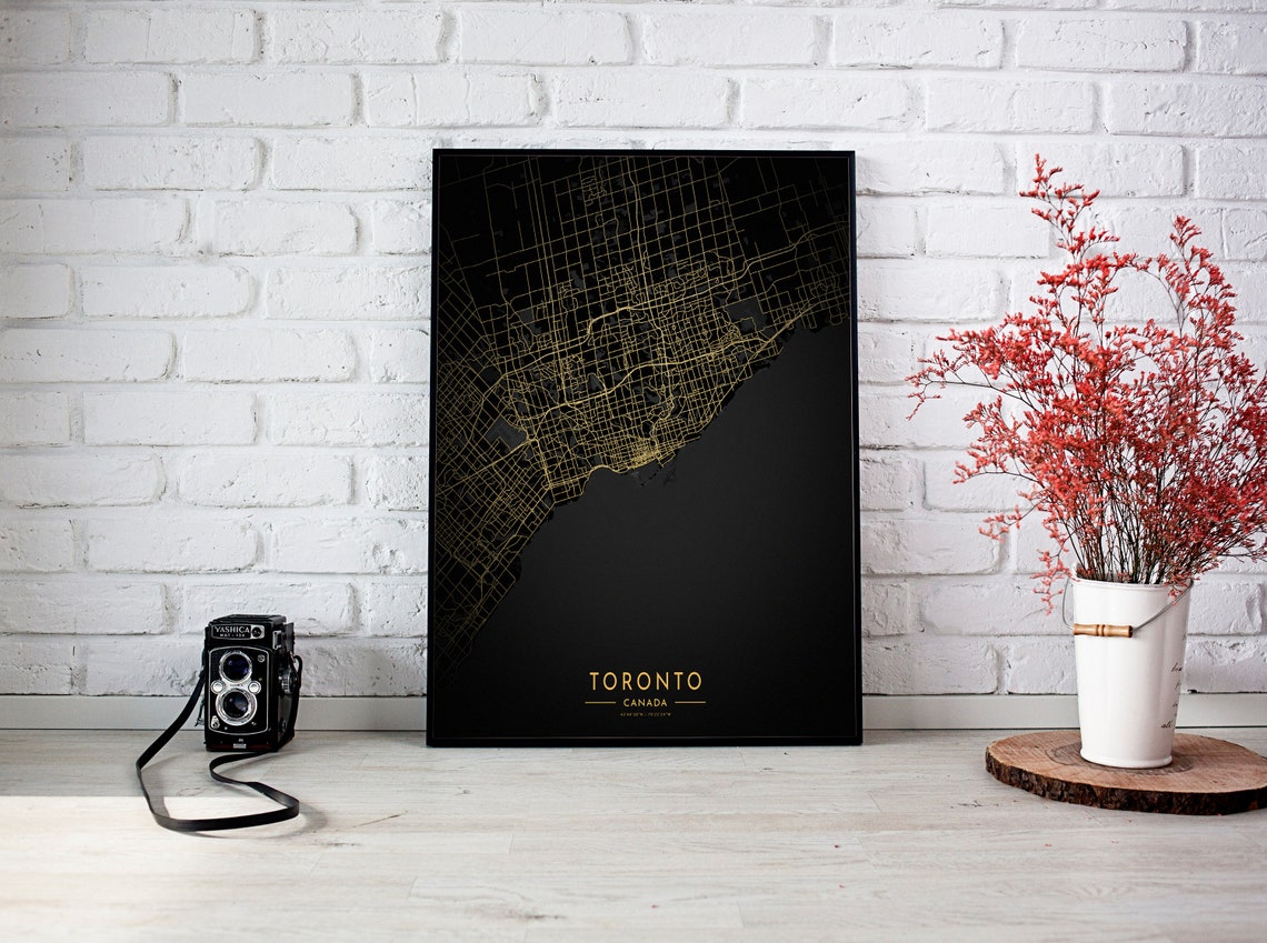 Toronto Map Poster Canada Wall Art Decor Toronto City Map | Etsy