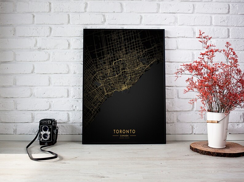 Toronto Map Poster Canada Wall Art Decor Toronto City Map | Etsy